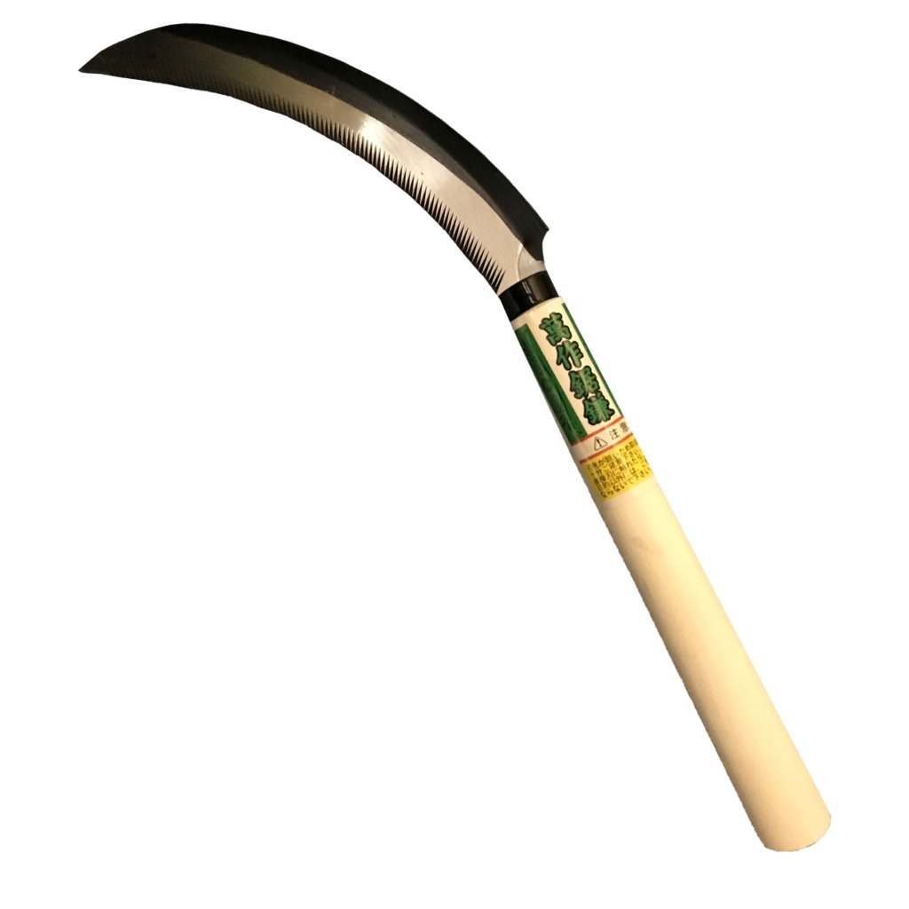 7 Inch Japanese Style Steel Grass Serrated Sickle with Wooden Handle ...